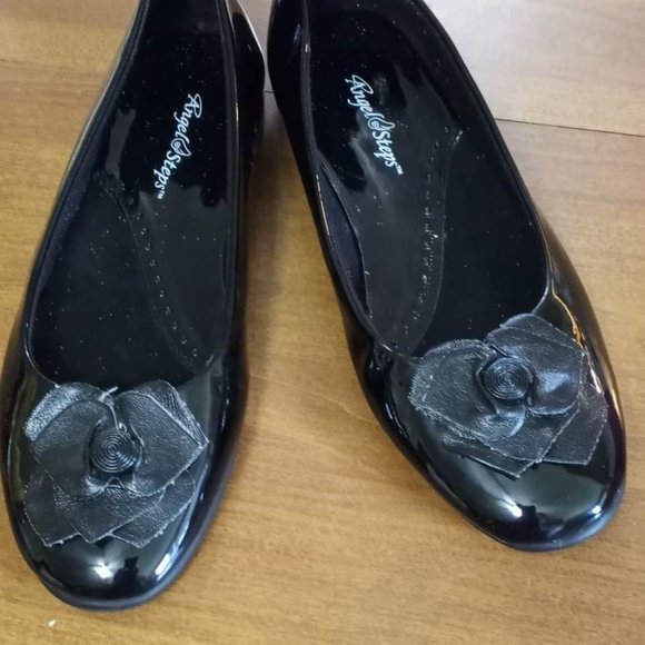 Angel Steps | Shoes | Angel Steps Black Flats Size W | Poshmark